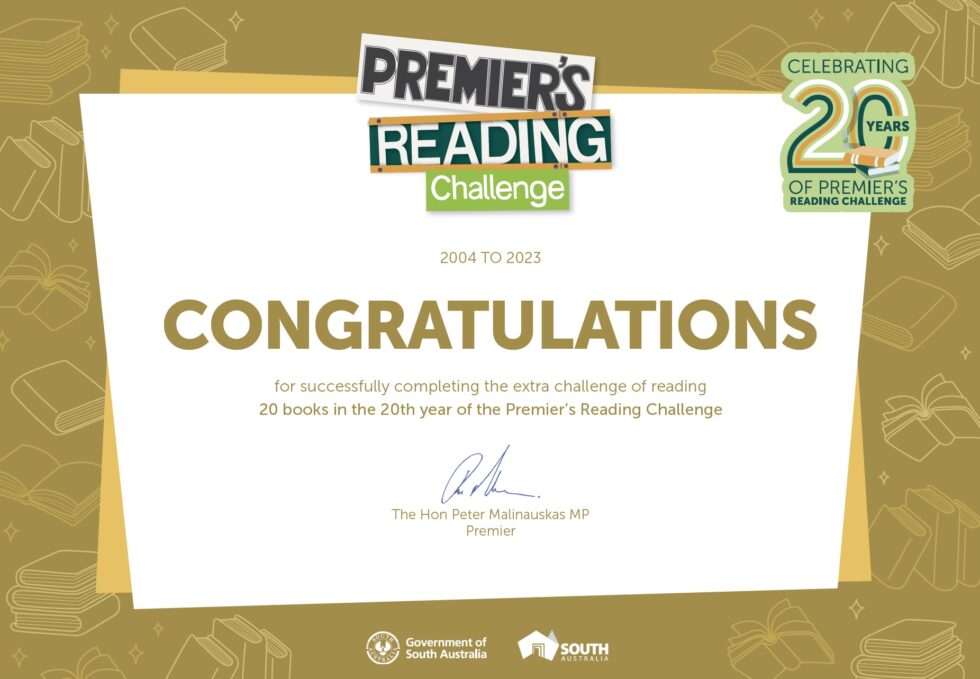 Premier’s Reading Challenge 2023 ♦ Port Noarlunga Primary School